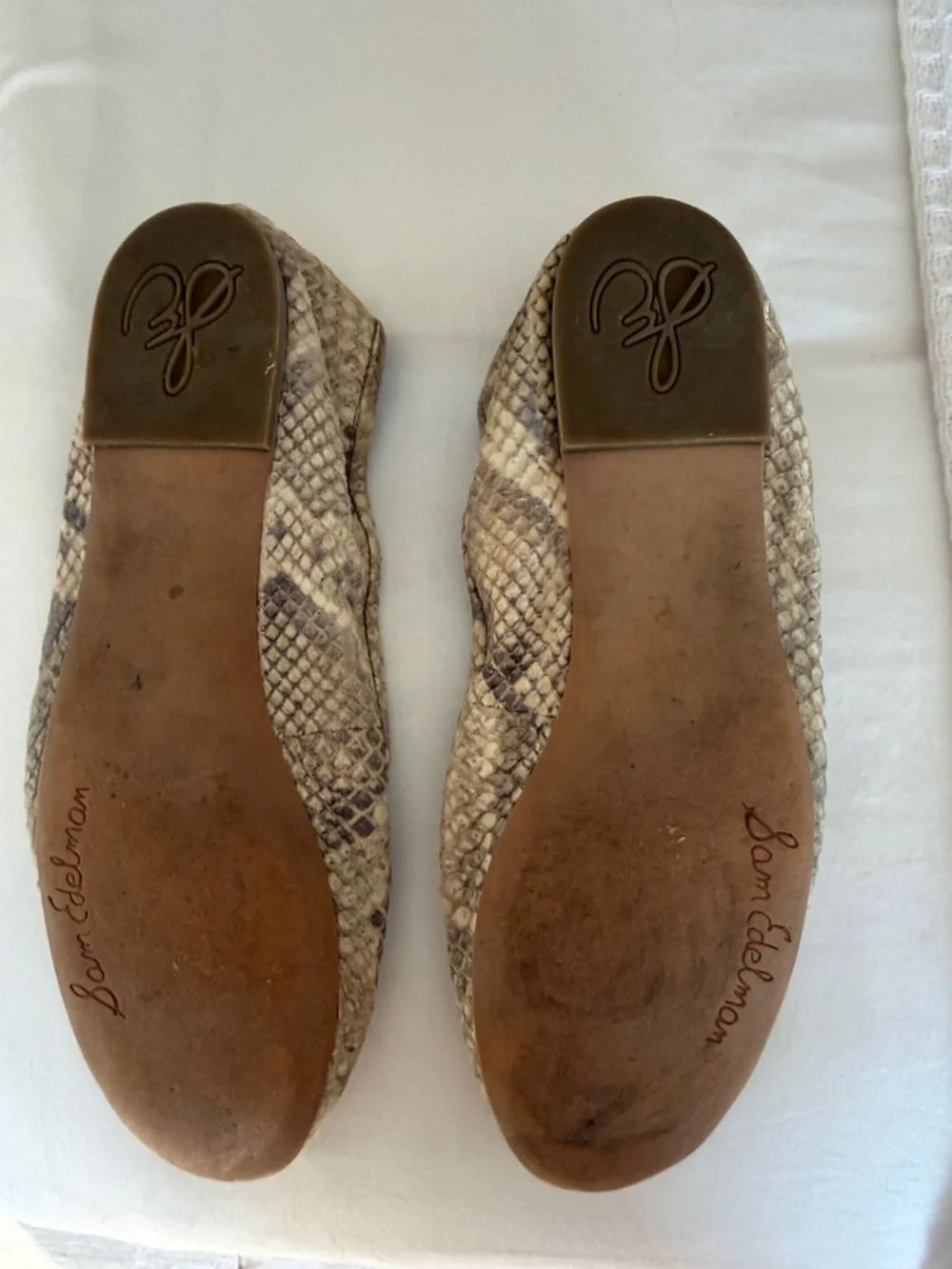 Sam Edelman | Shoes | Sam Edelman Neutral Snakeprint Ballet Flats With ...